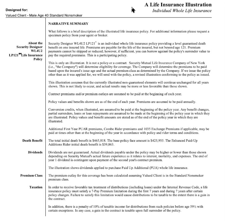 Understanding life insurance illustrations